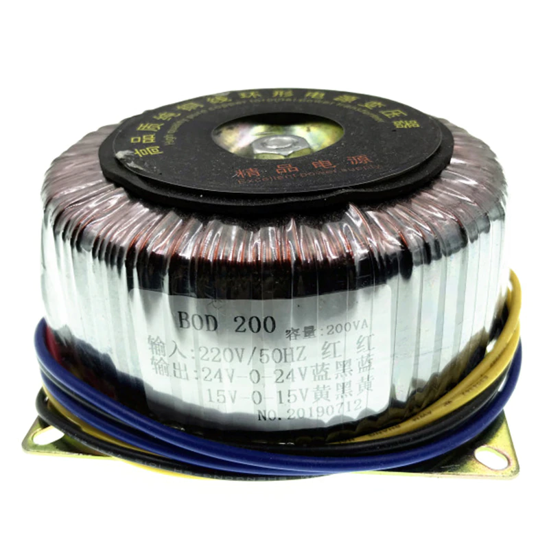 200W toroidal power amplifier transformer Double 24V + double 15V speaker AC transformer A iron ...
