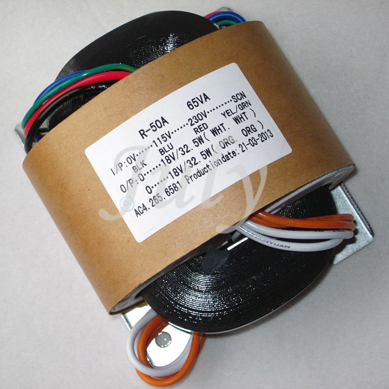 65W R-type power transformer, 115V-230V, dual 18VR cattle, audio ...